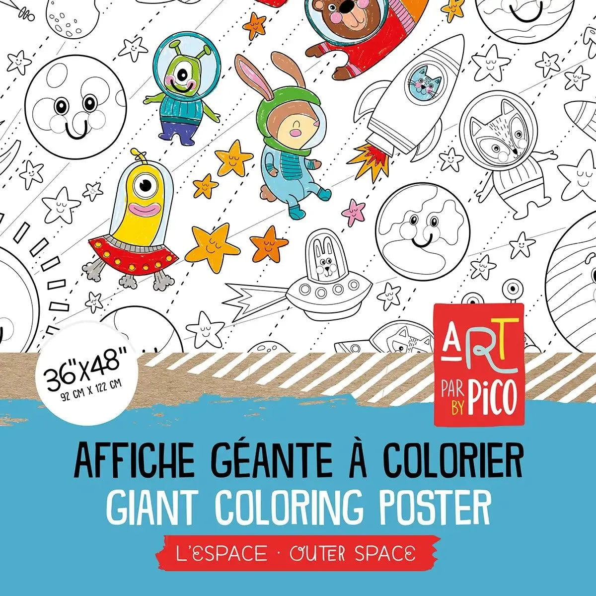 Poster à colorier - Espace et planètes｜PiCO Tatoo