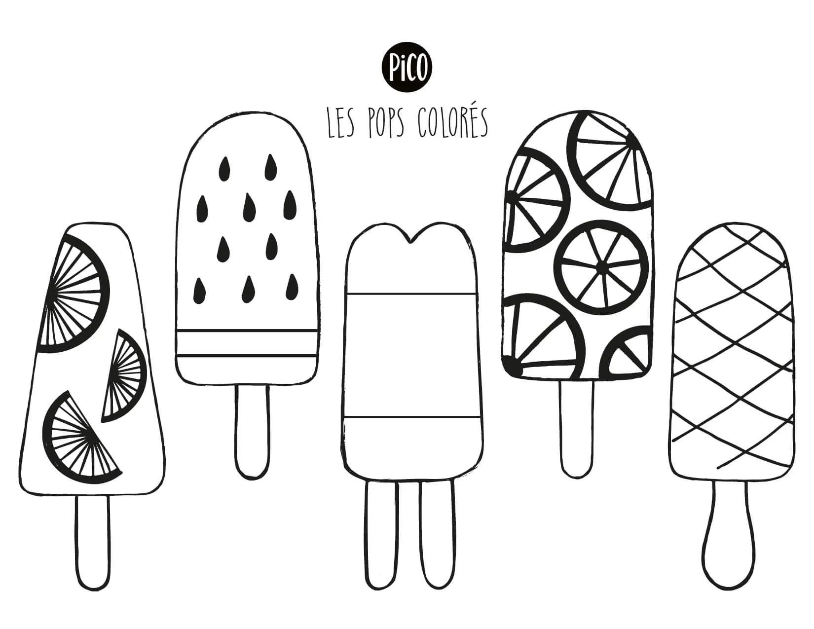 Coloriage à Imprimer Gratuit Les Popsicles Pico Tatoo